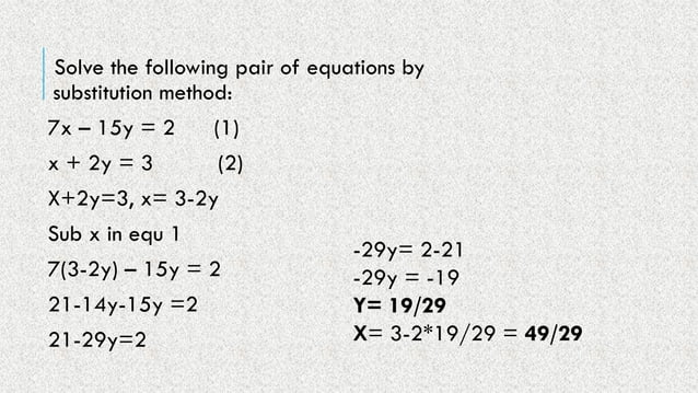 Class 10 linear equation in two variables | PPTX | Physics | Science