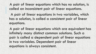 Class 10 linear equation in two variables | PPT
