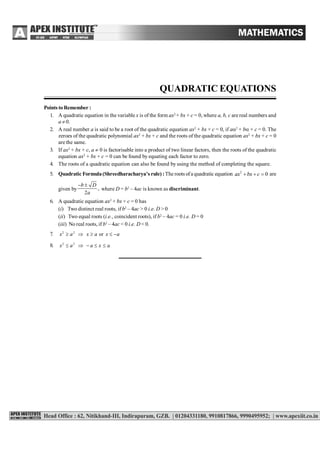 Class 10 mathematics compendium | PDF