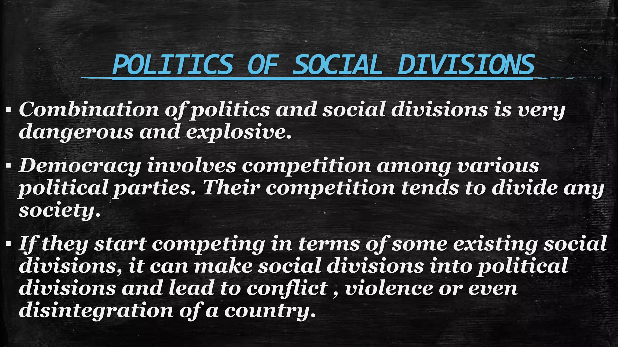 Class 10 politics chapter 3 democracy and diversity | PPTX