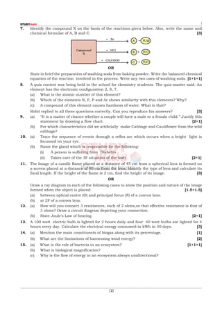 Sample Paper Class 10 Science - Studymate | PDF