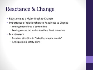 Stages of Change & Reactance in Group Work | PPTX