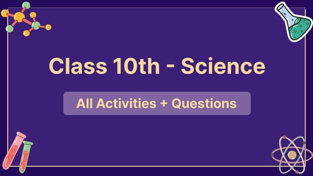 Class 10th Science Most Important Activities Prashant Kirad Pdf