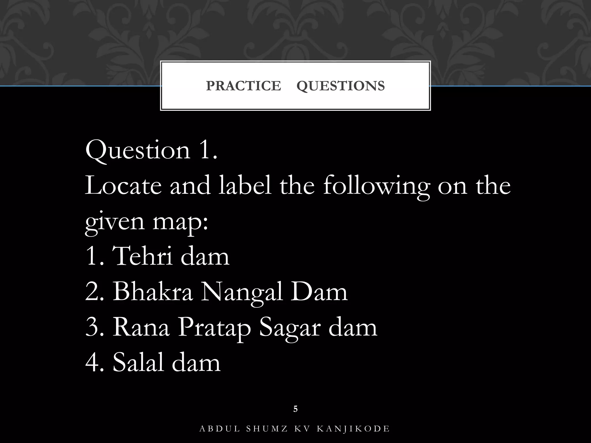 Water Resources, map practice Class 10 cbse | PDF