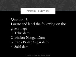 Water Resources, map practice Class 10 cbse | PDF