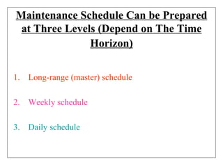 Class 11 - MAINTENANCE PLANNING AND SCHEDULING_Dr.Adel_.ppt