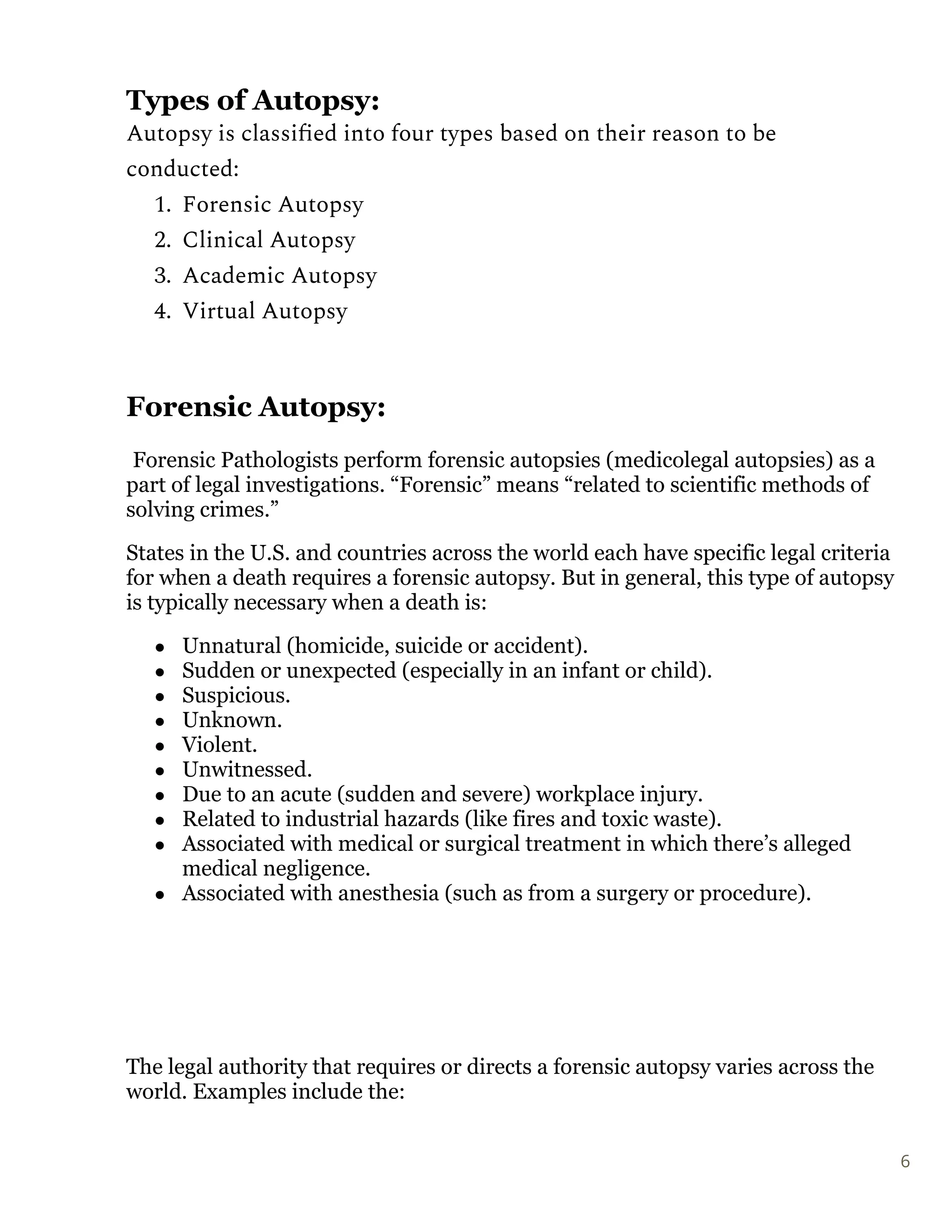 Class 11 and 12 Investigatory project on Autopsy | DOCX