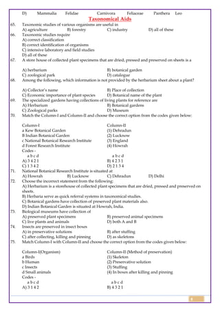Class 11 Biology Topic Wise Line by Line Questions Chapter 1 Living ...
