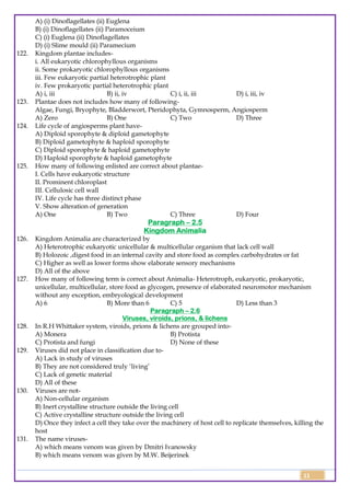 Class 11 Biology Topic Wise Line by Line Questions Chapter 2 Biological ...