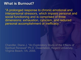 Dimensions of Burnout | PPT