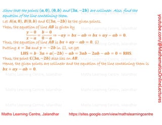 Class 11 Chapter 10 Straight Lines Equation a line (Point slope form, two-point form) _ Lecture ...