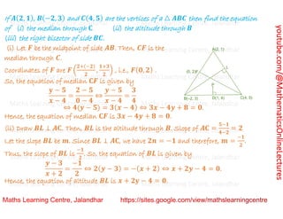 Class 11 Chapter 10 Straight Lines Equation a line (Point slope form, two-point form) _ Lecture ...