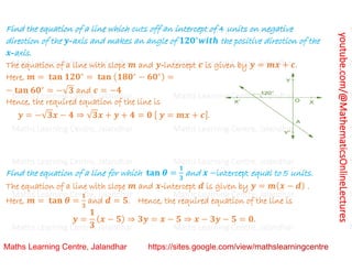 Class 11 Chapter 10 Straight Lines Equation a line (Slope intercept form) _ Lecture 3.pdf