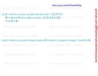 Class 11_ Chapter 1_Sets (Operations on Sets) _ Lecture 3 | PPT