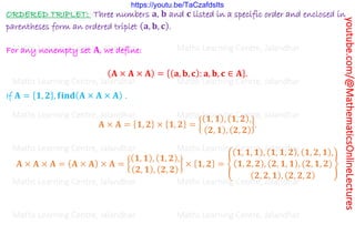Class 11_ Chapter 2_Relations and Functions (Ordered Pair and Cartesian ...