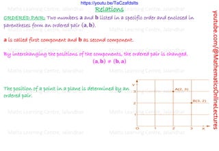 Class 11_ Chapter 2_Relations and Functions (Ordered Pair and Cartesian ...