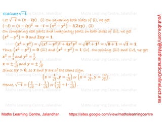 Class 11 Chapter 5 Complex Numbers and Quadratic Equations (Complex ...