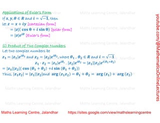 Class 11 Chapter 5 Complex Numbers and Quadratic Equations (Euler form)Lecture 4.pdf