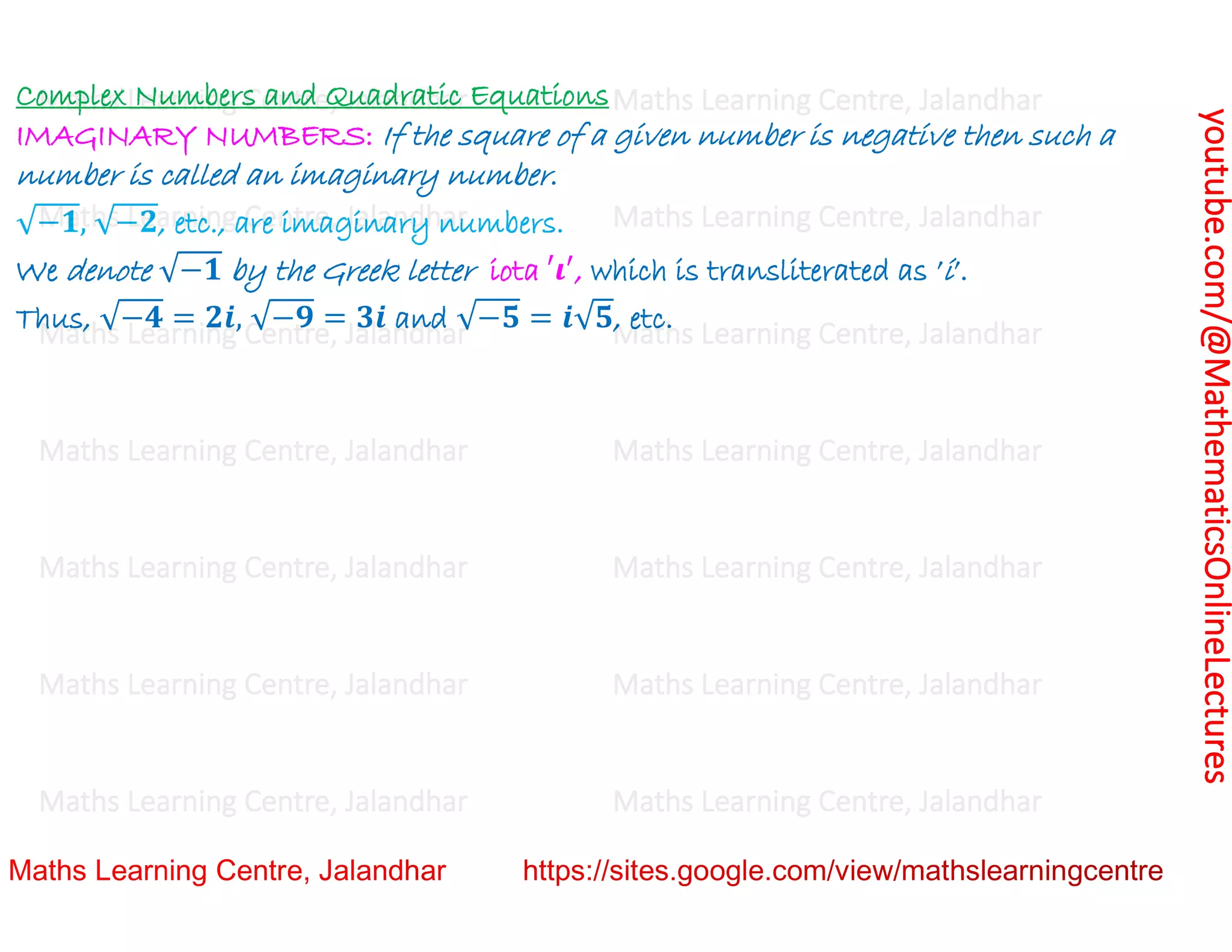 Class 11 Chapter 5 Complex Numbers and Quadratic Equations Lecture_1.pdf