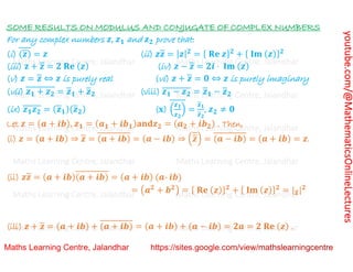 Class 11 Chapter 5 Complex Numbers and Quadratic Equations (Modulus and conjugate) Lecture 2.pdf