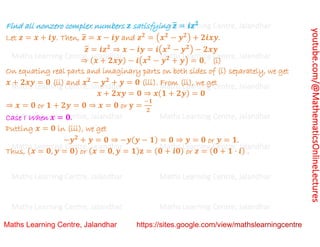 Class 11 Chapter 5 Complex Numbers and Quadratic Equations (Modulus and conjugate) Lecture 2.pdf