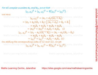Class 11 Chapter 5 Complex Numbers and Quadratic Equations (Modulus and conjugate) Lecture 2.pdf