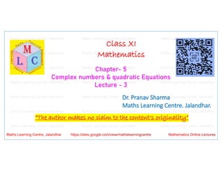 Class 11 Chapter 5 Complex Numbers and Quadratic Equations (Polar form ...