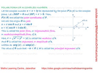 Class 11 Chapter 5 Complex Numbers and Quadratic Equations (Polar form ) Lecture 3.pdf
