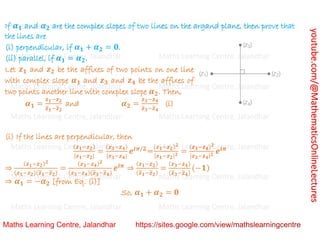 Class 11 Chapter 5 Complex Numbers (applications to geometry)Lecture 9.pdf