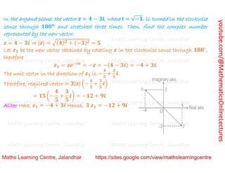 Class 11 Chapter 5 Complex Numbers (applications to geometry)Lecture 9.pdf