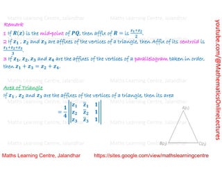 Class 11 Chapter 5 Complex Numbers (applications to geometry)Lecture 9.pdf