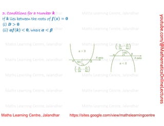 Class 11 Chapter 5 Quadratic Equations (graphs and location of roots)Lecture 7.pdf | Free Download