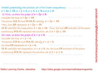 Class 11_ Chapter 6 _Linear Inequations_ linear inequations in two ...