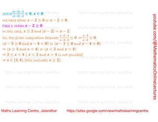 Class 11 Chapter 6 Linear Inequations (One varibale, modulus function ...