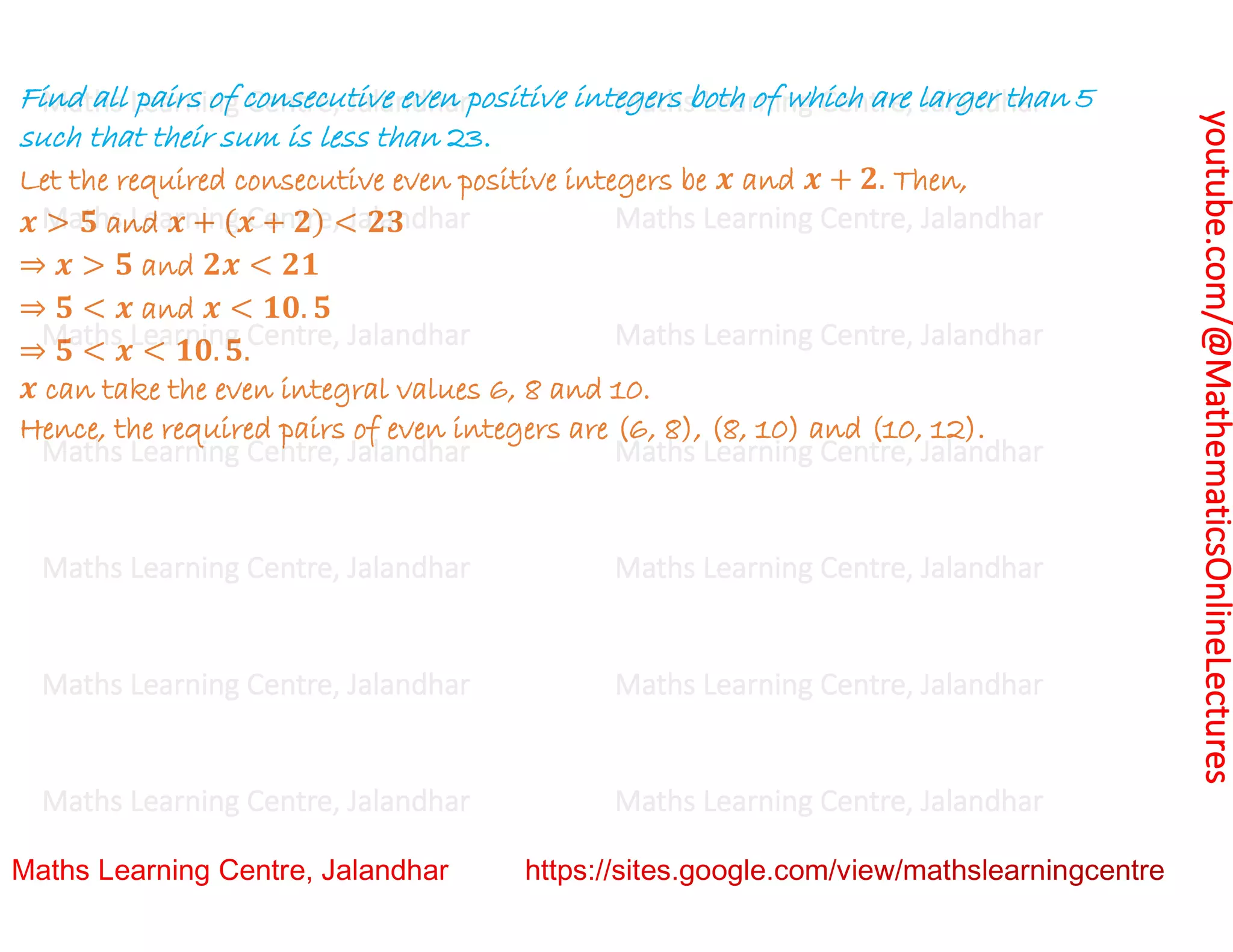 Class 11 Chapter 6 Linear Inequations (system of linear inequations ...