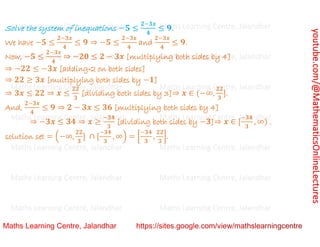 Class 11 Chapter 6 Linear Inequations (system of linear inequations)Lecture 2.pdf