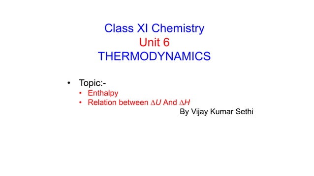 Class 11 Chapter 6 Thermodynamics.pptx | Chemistry | Science