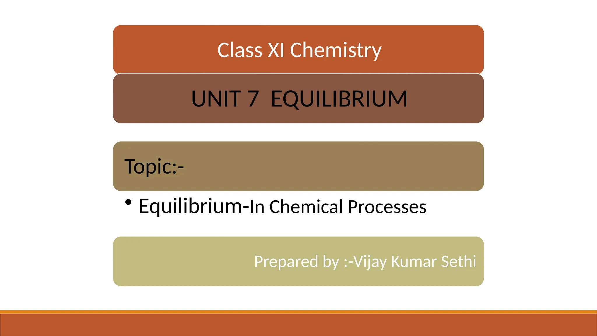Class 11 Chapter 7 Equilibrium.pptx presentation | PPTX | Chemistry | Science