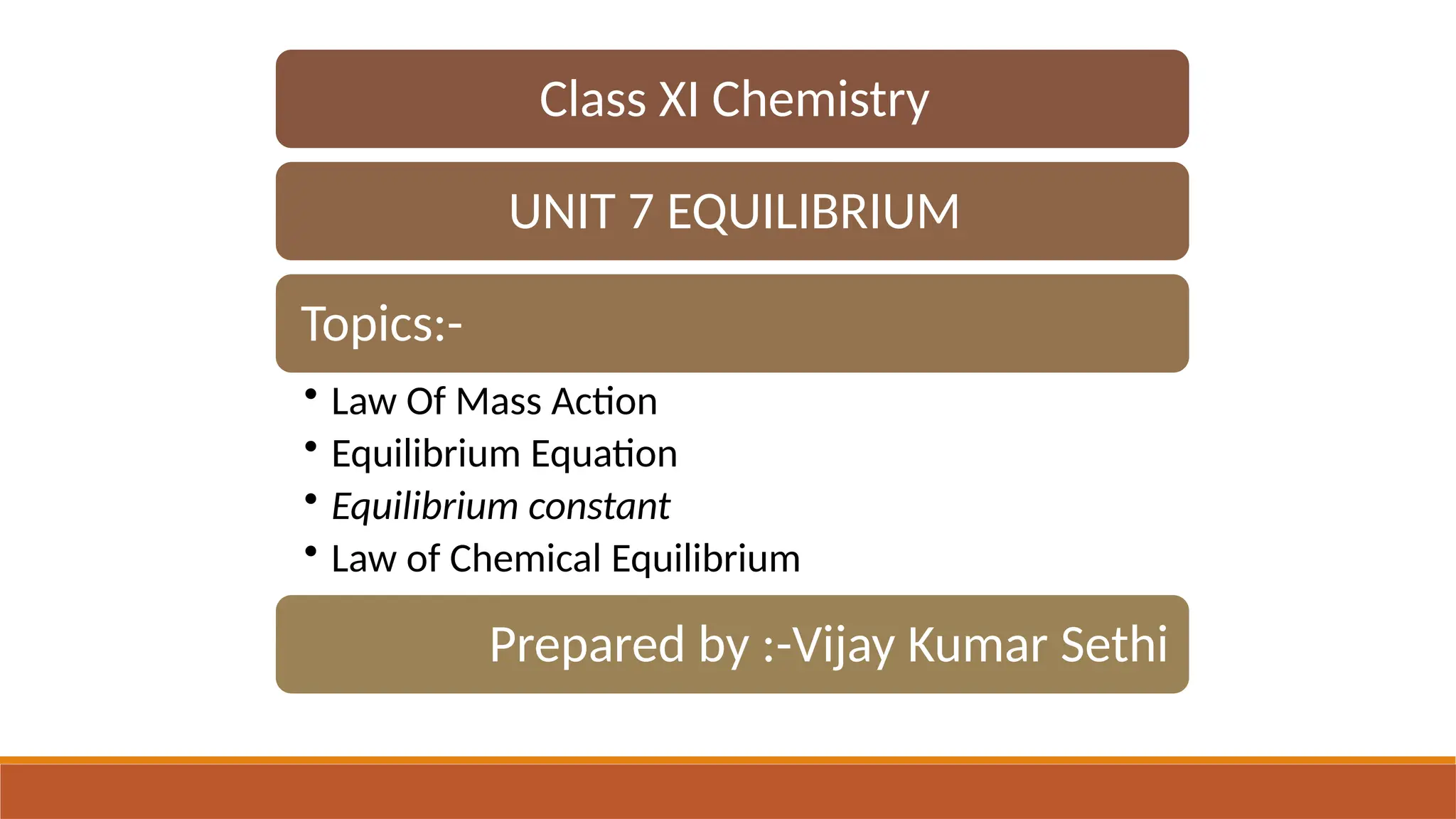 Class 11 Chapter 7 Equilibrium.pptx presentation | PPTX | Chemistry | Science
