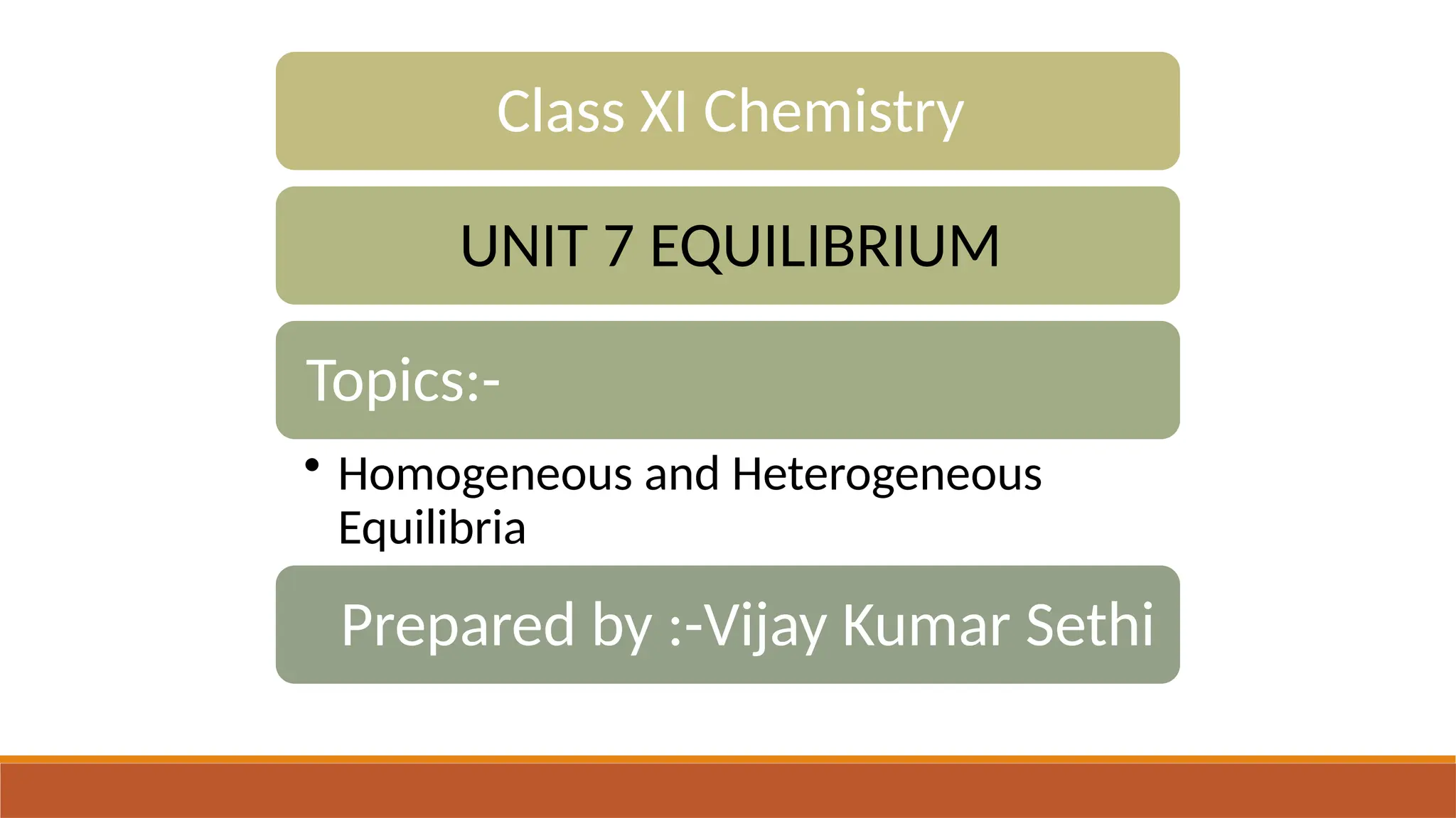Class 11 Chapter 7 Equilibrium.pptx presentation | PPTX | Chemistry | Science