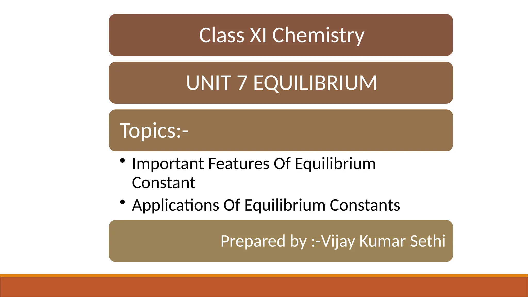 Class 11 Chapter 7 Equilibrium.pptx presentation | PPTX | Chemistry | Science