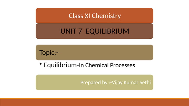 Class 11 Chapter 7 Equilibrium.pptx presentation | PPTX | Chemistry | Science