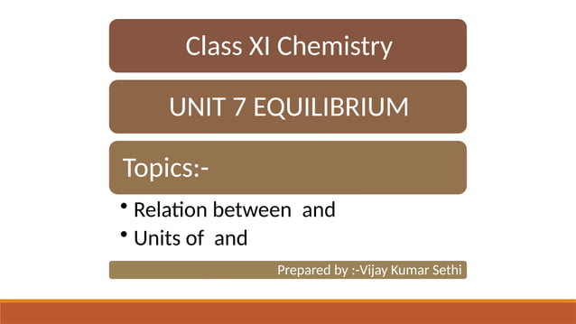 Class 11 Chapter 7 Equilibrium.pptx presentation | PPTX | Chemistry | Science
