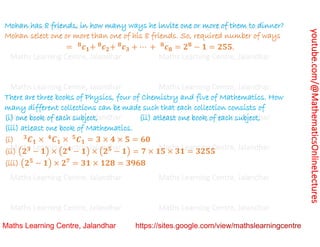Class 11_Chapter 7_Permutation and combinations_(Combinations _Problems) Lecture 7.pdf | Free ...