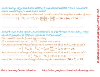 Class 11_Chapter 7_Permutation and combinations_(Combinations _Problems) Lecture 7.pdf
