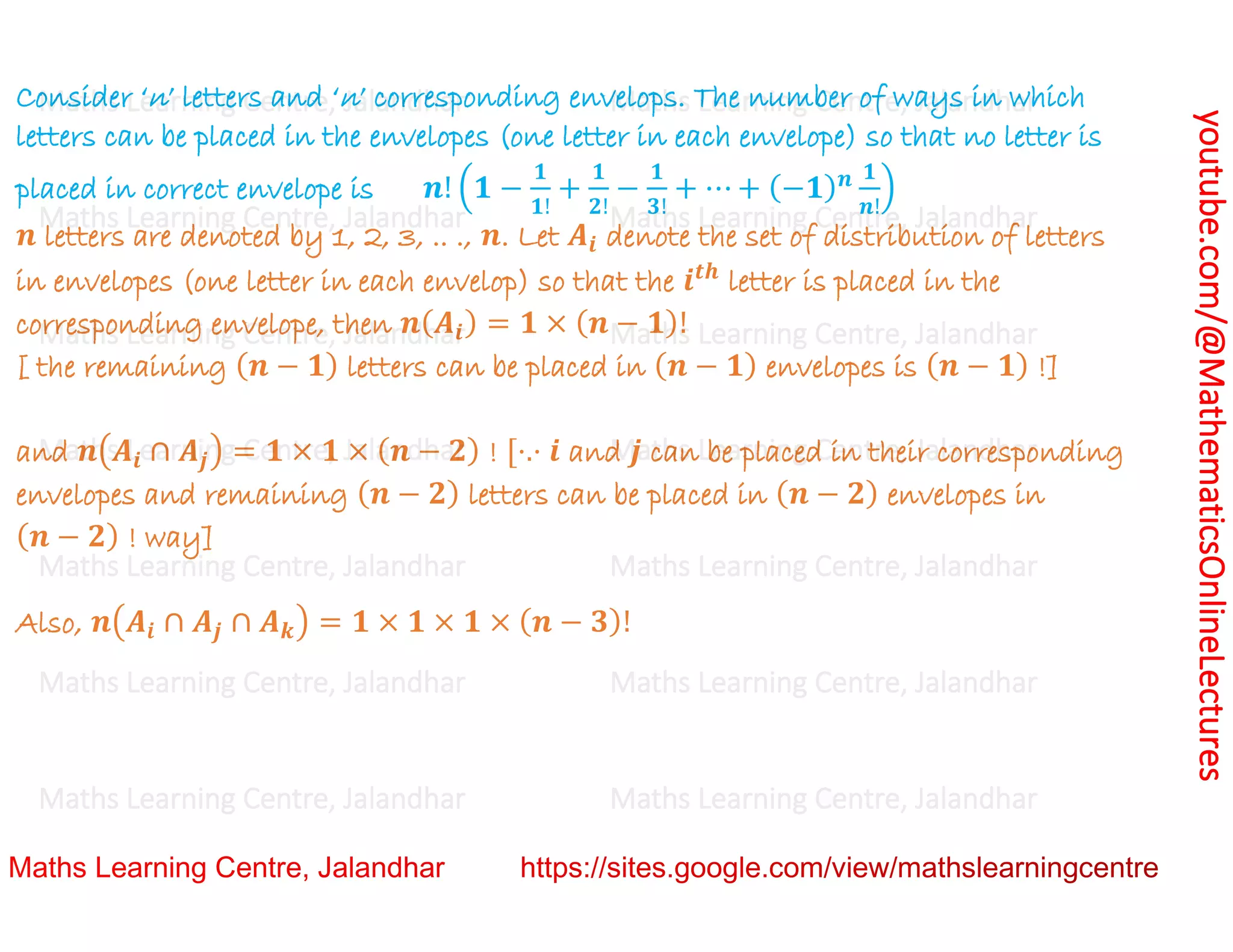 Class 11_Chapter 7_Permutation and combinations (Dearrangements and ...