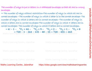 Class 11_Chapter 7_Permutation and combinations (Dearrangements and ...