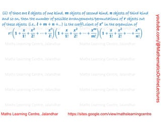 Class 11_Chapter 7_Permutation and combinations (Dearrangements and multinomial theorem) Lecture ...