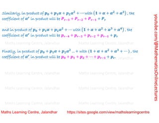 Class 11_Chapter 7_Permutation and combinations (Dearrangements and multinomial theorem) Lecture ...