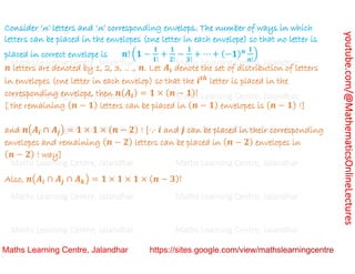 Class 11_Chapter 7_Permutation and combinations (Dearrangements and ...